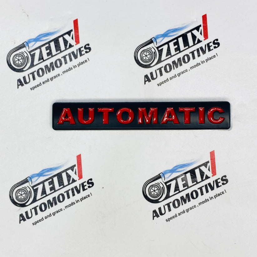 AUTOMATIC 3D Metal Sticker | Universal Aftermarket Car Emblem Badge – Zelix Automotives