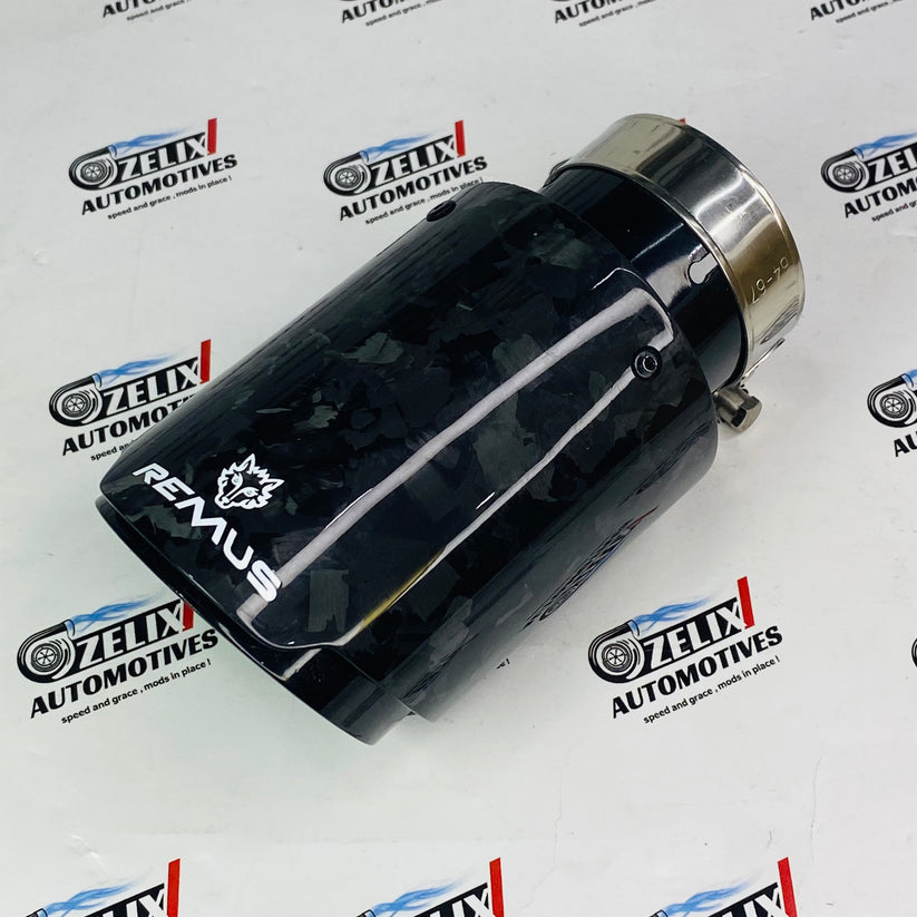 Remus Style Black Forged Carbon Single Exhaust Tip – Zelix Automotives