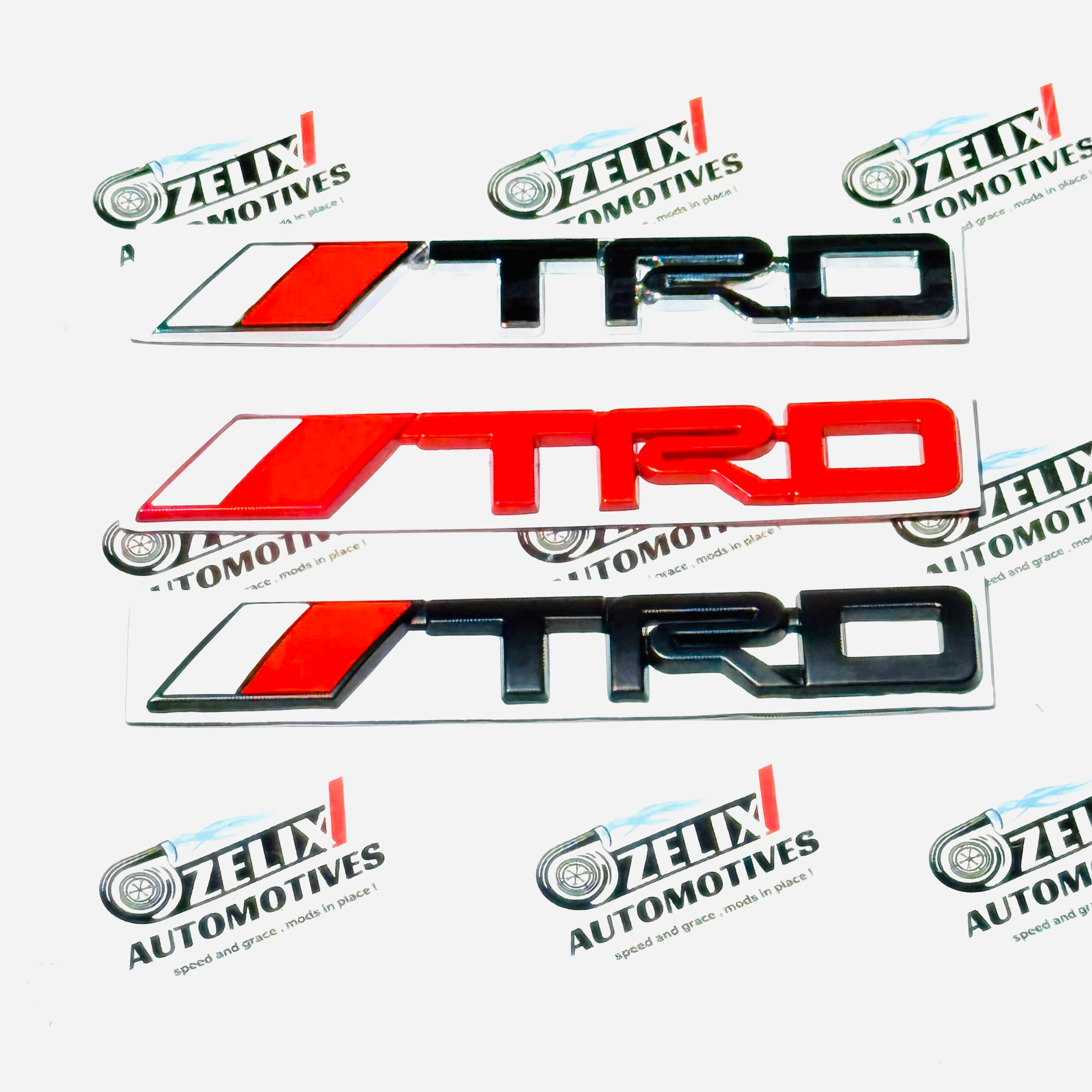 Toyota TRD Metal Emblem Sticker | Premium Silver and Red Finish – Zelix ...