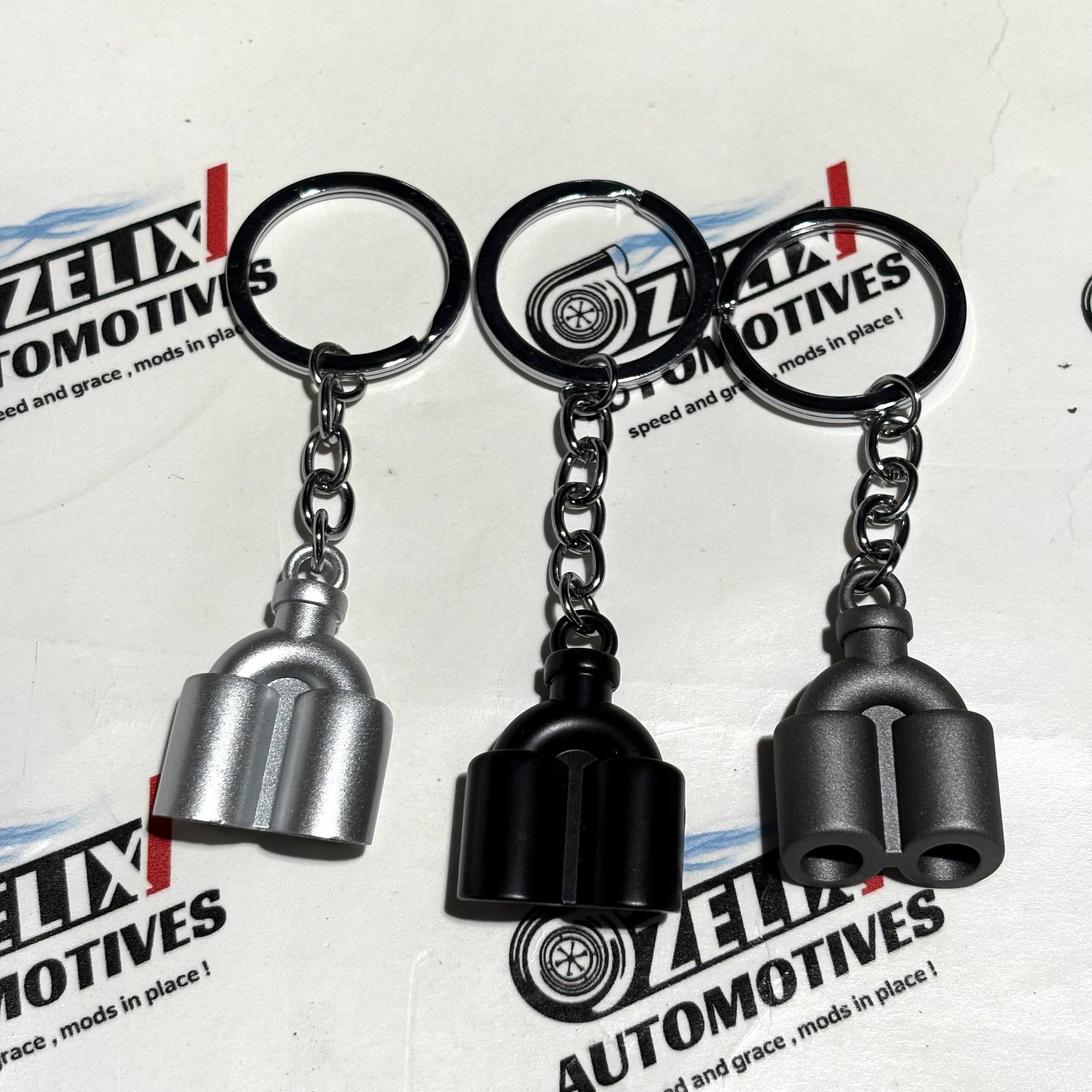 Exhaust Tip Keychain | Metal Keyring – Zelix Automotives